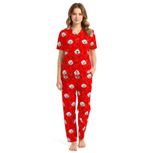 Short Sleeve Pajama & Pants /Red – Pawz and Print Store